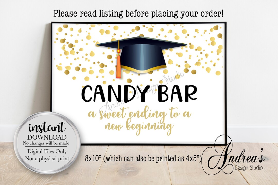 Graduation Candy Bar Sign, Graduation Decor Sign, Graduation Party ...