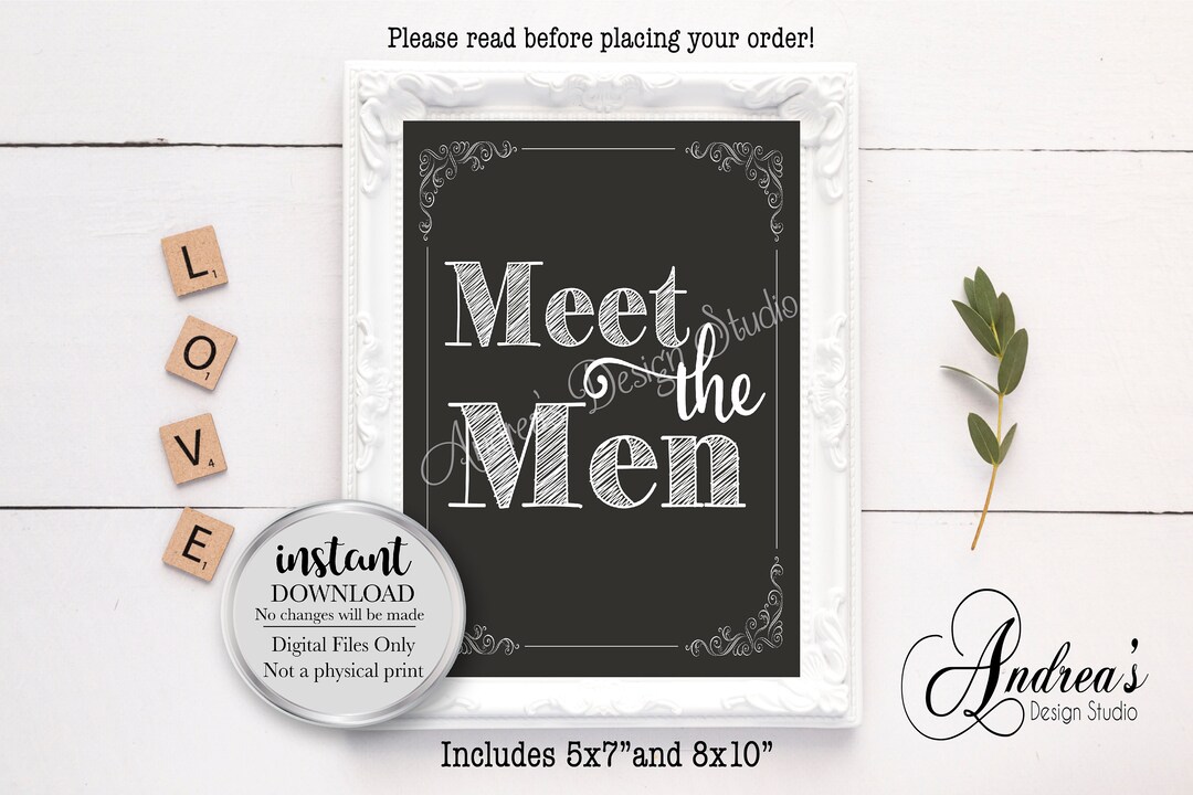 Meet the Men Sign, Groomsmen Introduction Sign, Wedding Prints, Bridal ...