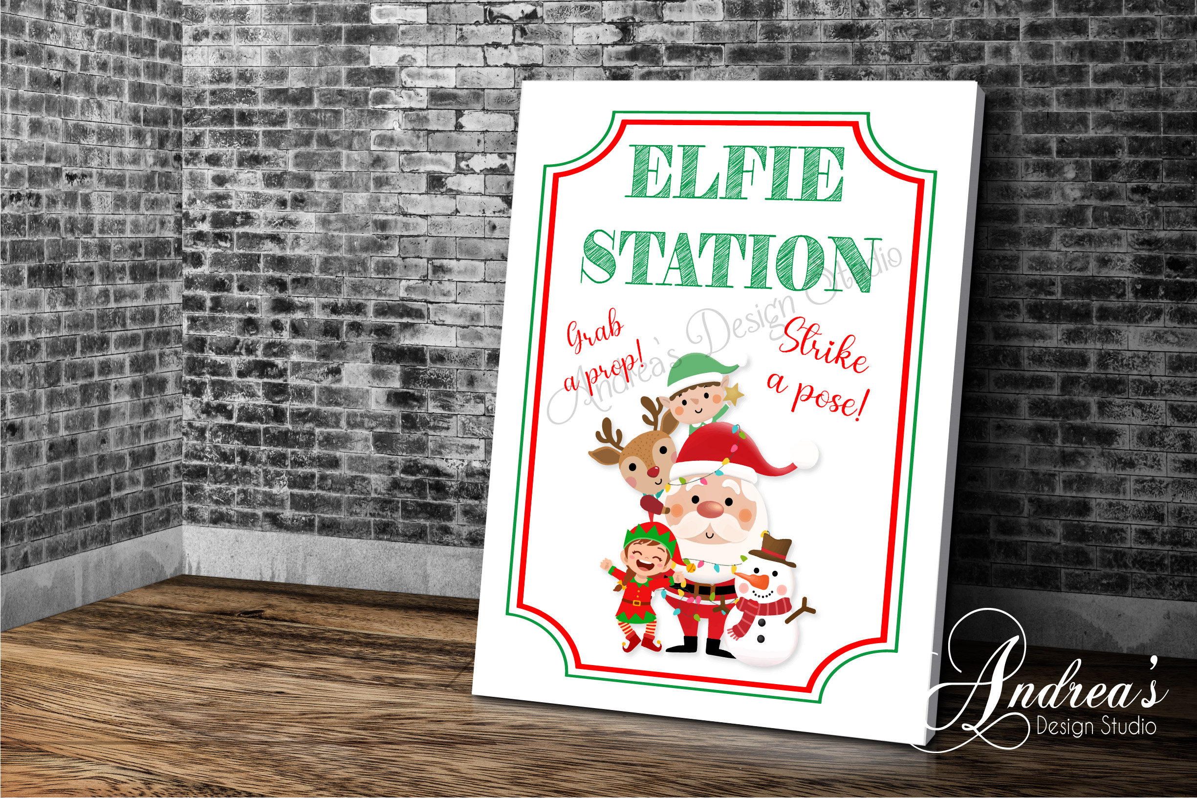 Elfie Station Sign, Christmas Selfie Station Sign, Holiday Photo Booth ...