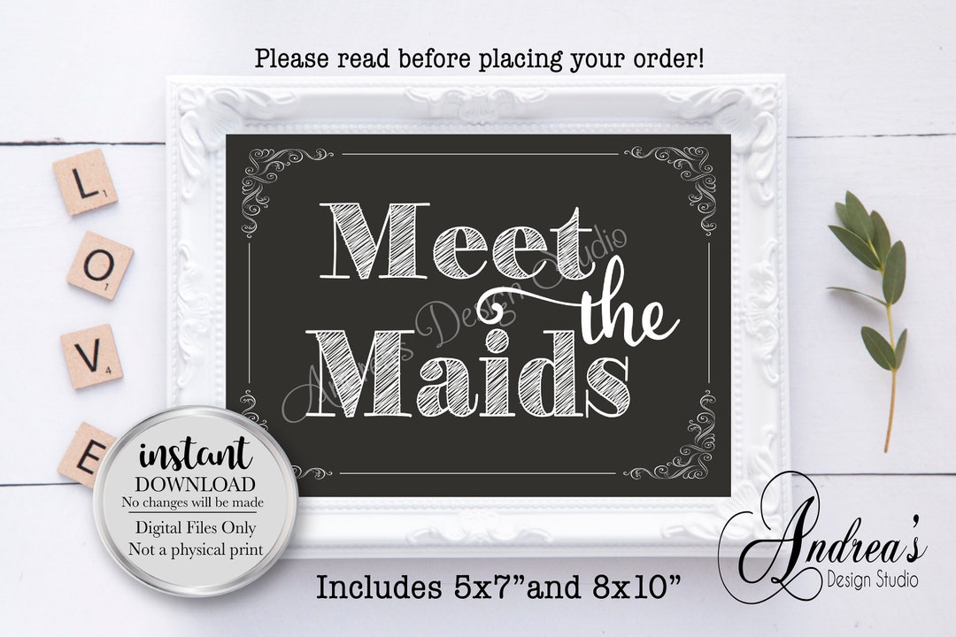 Meet the Maids Sign, Bridal Party Sign, Bridesmaid Introduction ...