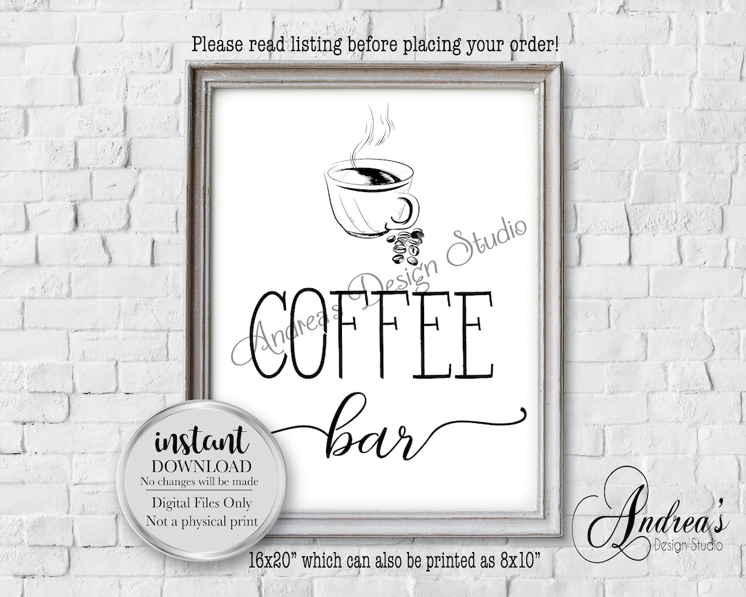 Wedding Coffee Bar Sign, Wedding Coffee Decor Sign, Party Coffee Bar ...