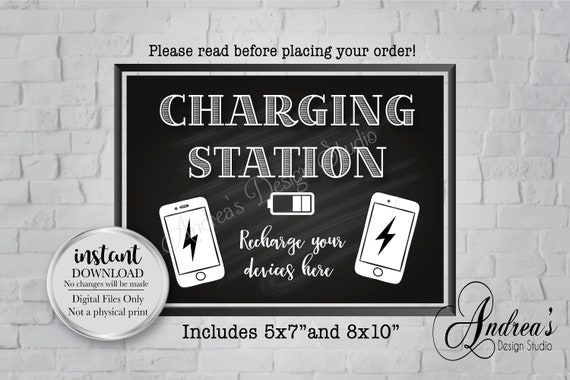 Charging Station Sign Recharge Your Devices Here Recharge | Etsy