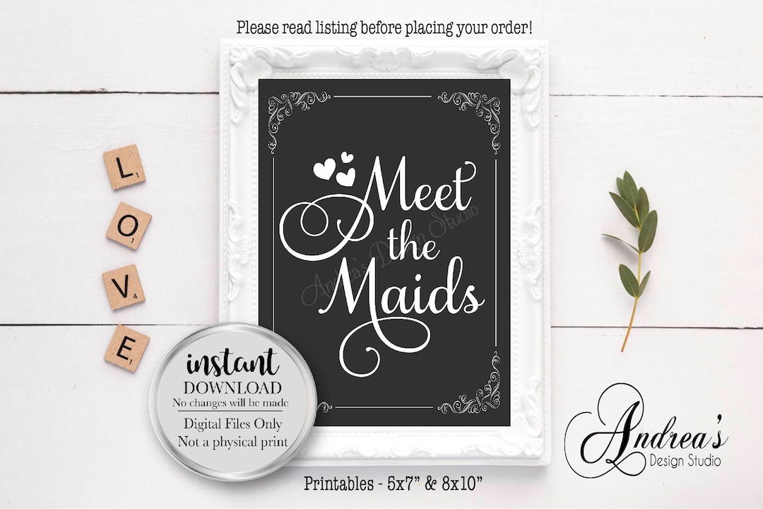 Meet the Maids Sign, Wedding Decor Signs, Wedding Printables, DIY ...