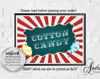 Cotton Candy Sign Printable - Etsy