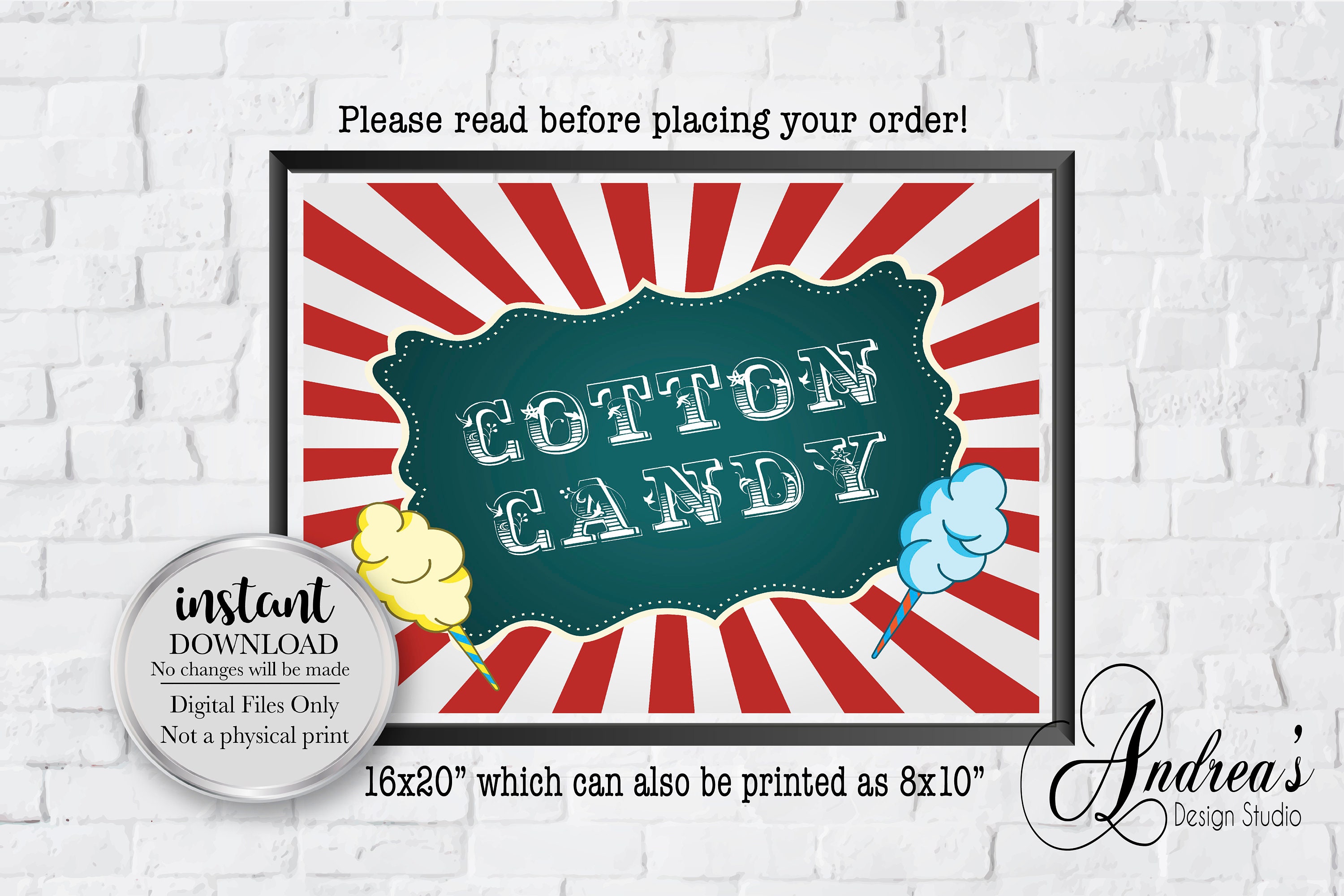Cotton Candy Booth Sign, Carnival Theme Cotton Candy Sign, Cotton Candy ...