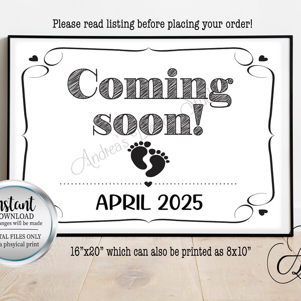 Baby Coming Soon Sign - Etsy