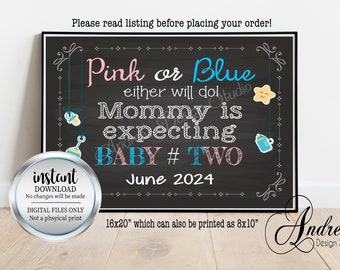 Pink or Blue What Will It Be PRINTABLE Pregnancy - Etsy
