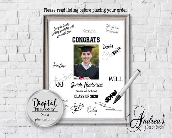Graduation Party Signature Board Guestbook Signing Guests - Etsy