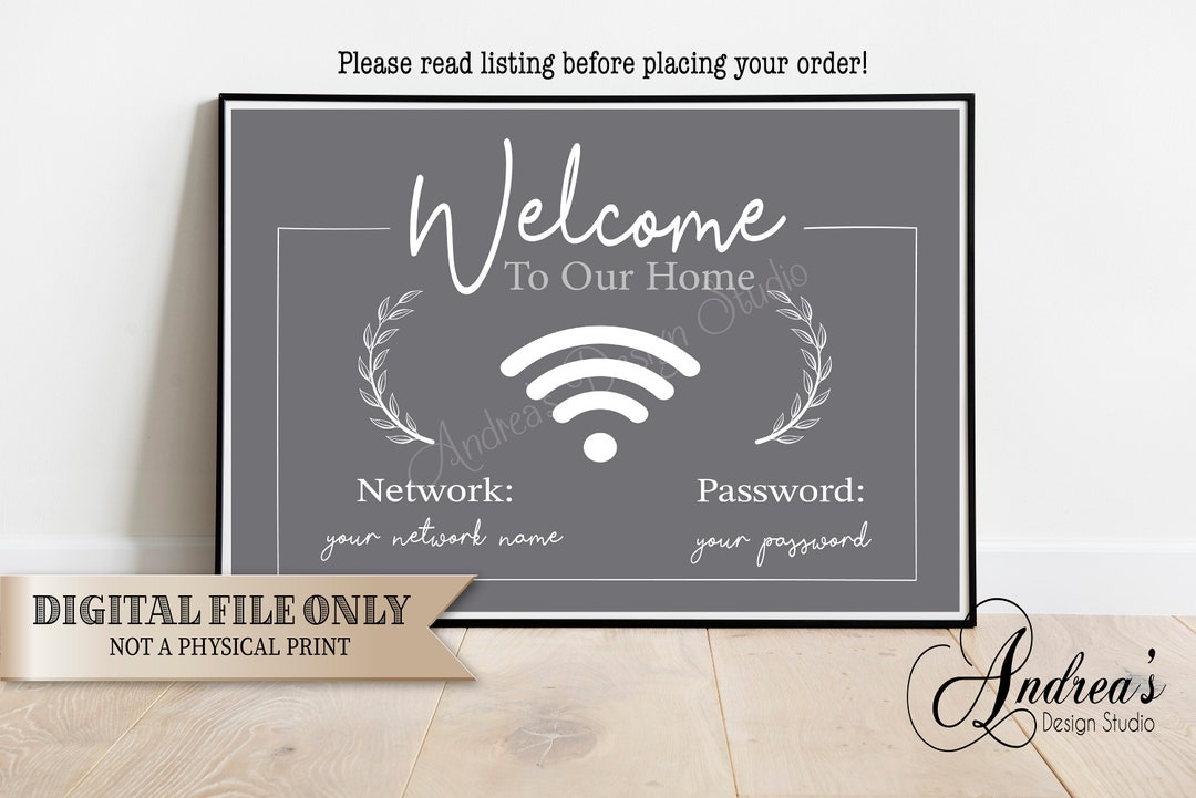 Welcome to Our House, Wifi Password Sign, Wifi Sign, Home Wifi Password ...