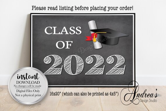 Class of 2022 Sign High School Grad University/college Grad | Etsy