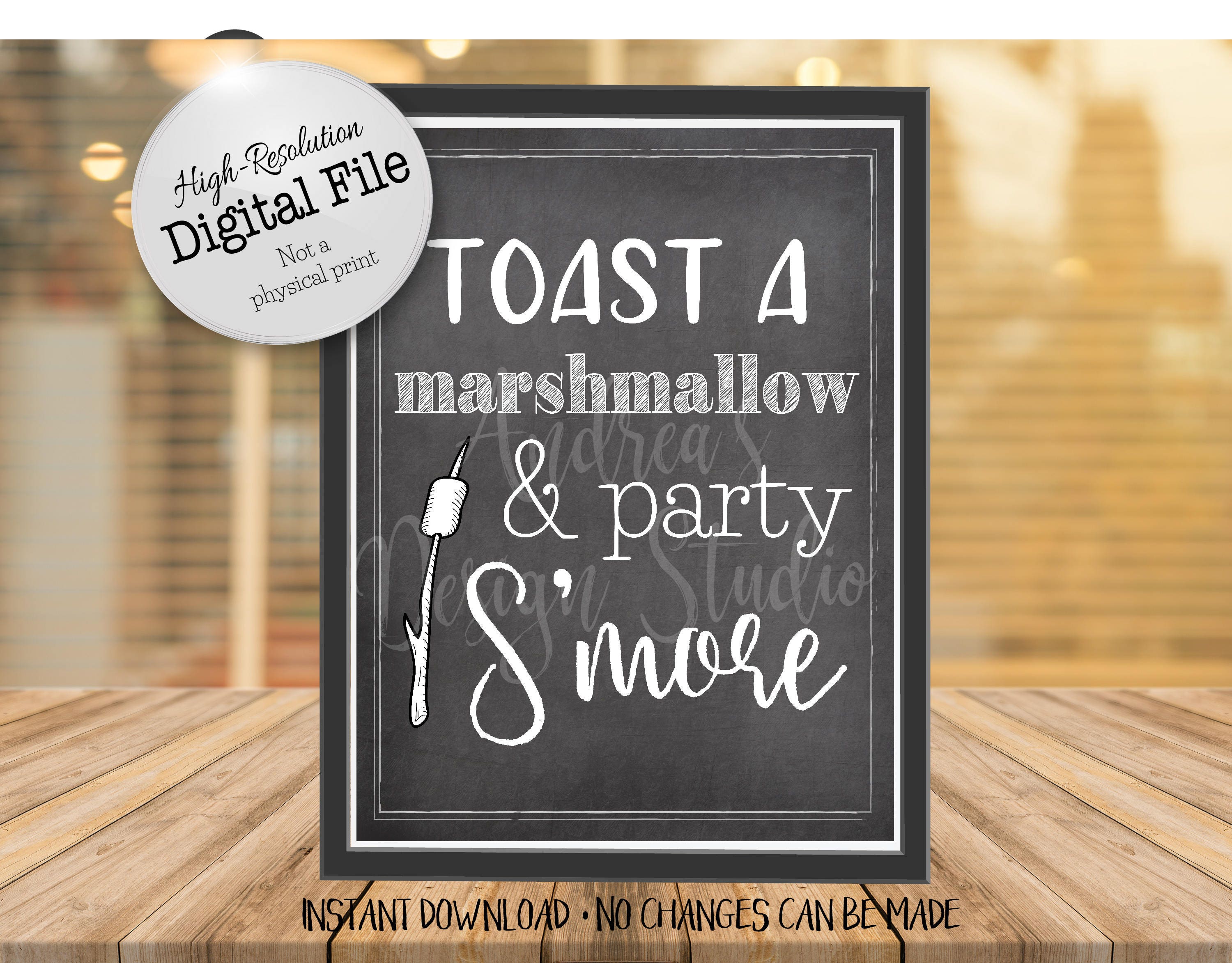 Toast A Marshmallow And Party S'more Sign S'mores | Etsy