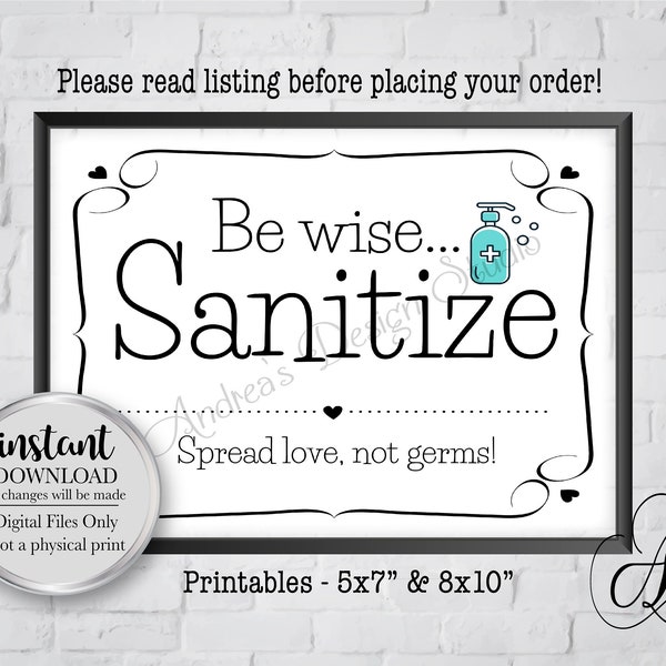 Sanitize Sign - Etsy