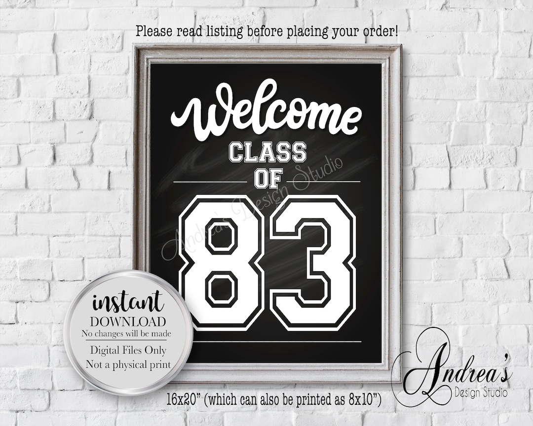 Reunion Welcome Sign, Class of 1983 Sign, Graduating Class, Class ...