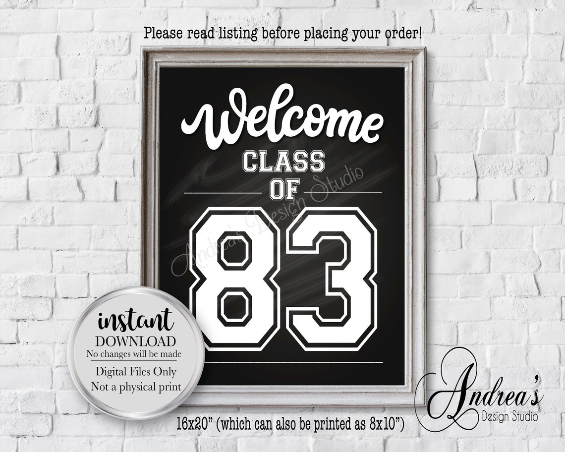 Reunion Welcome Sign, Class of 1983 Sign, Graduating Class, Class ...