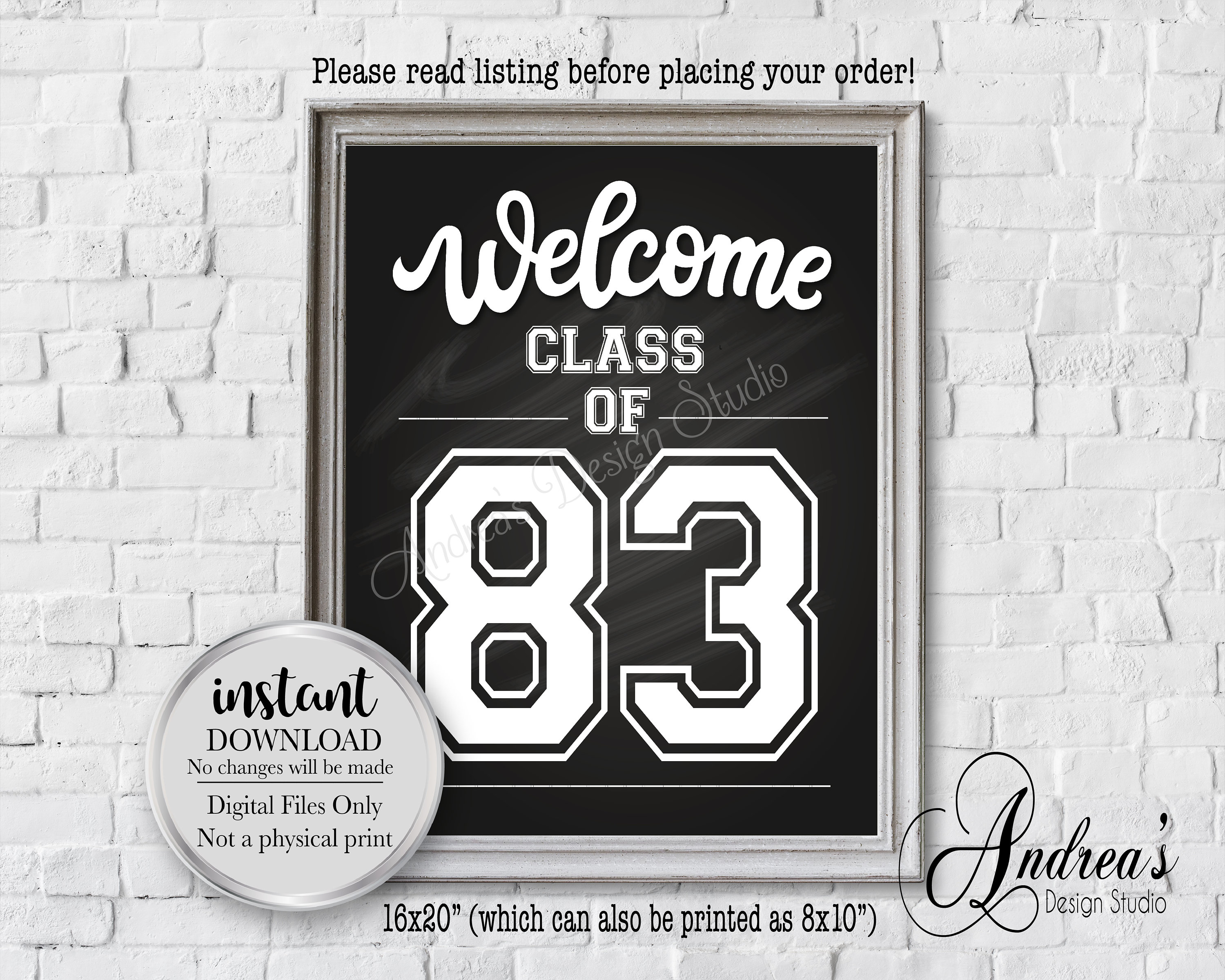 Reunion Welcome Sign Class of 1983 Sign Graduating Class | Etsy