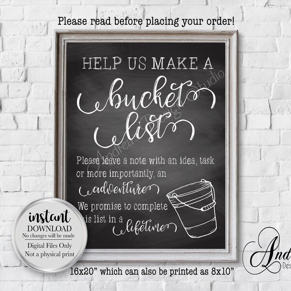 Bucket List Wedding Sign - Etsy