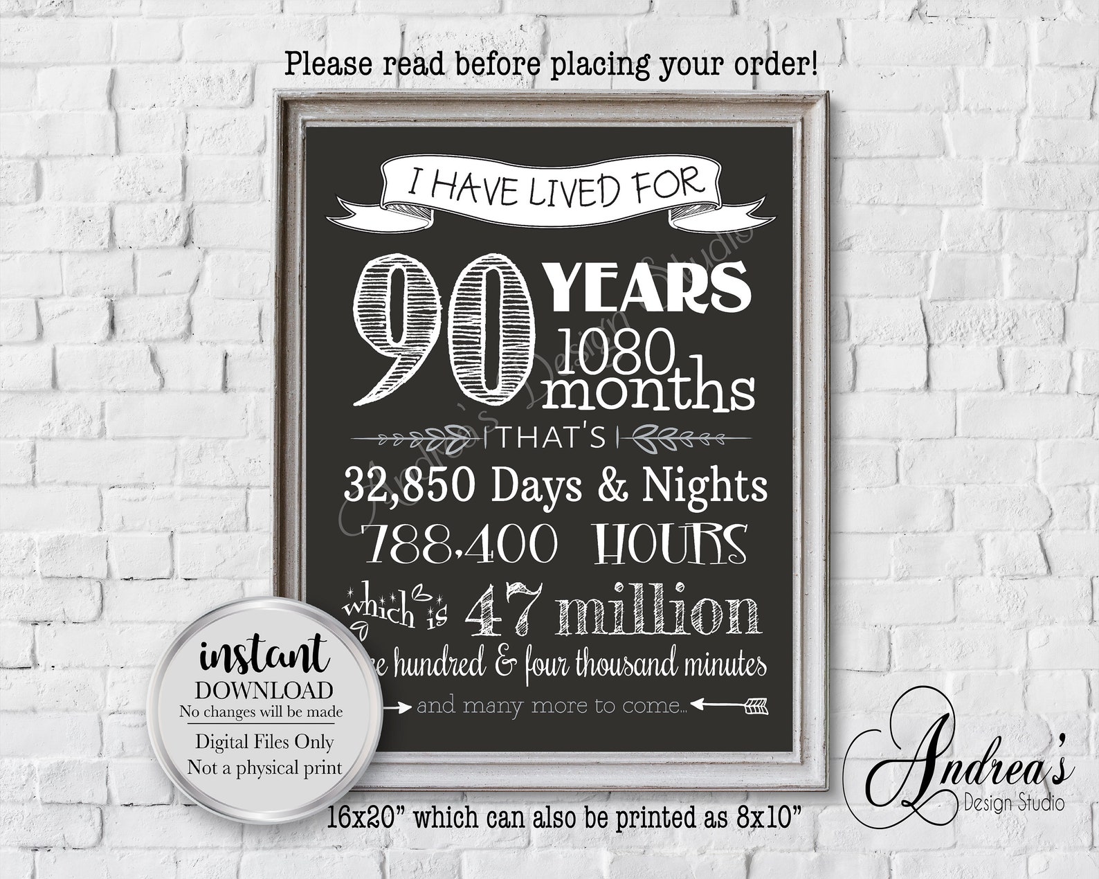 I Have Lived for 90 Years Countdown Poster Timeline Poster - Etsy
