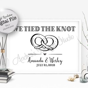 We Tied the Knot Pretzel Bar Sign, Pretzel Bar Wedding Sign, Wedding ...