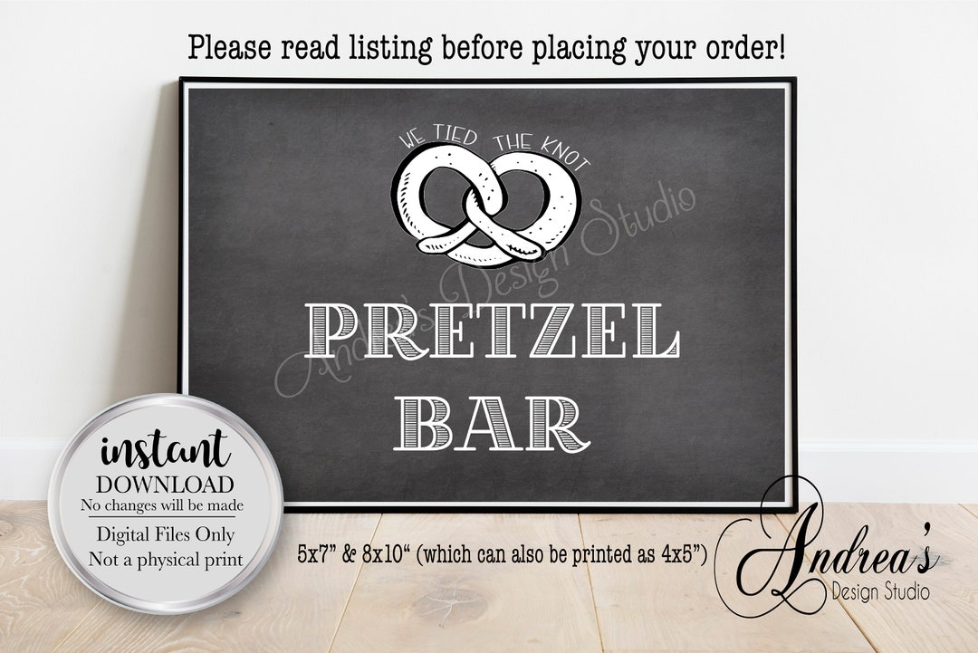 We Tied the Knot Pretzel Bar Sign, Pretzel Wedding Station Sign ...