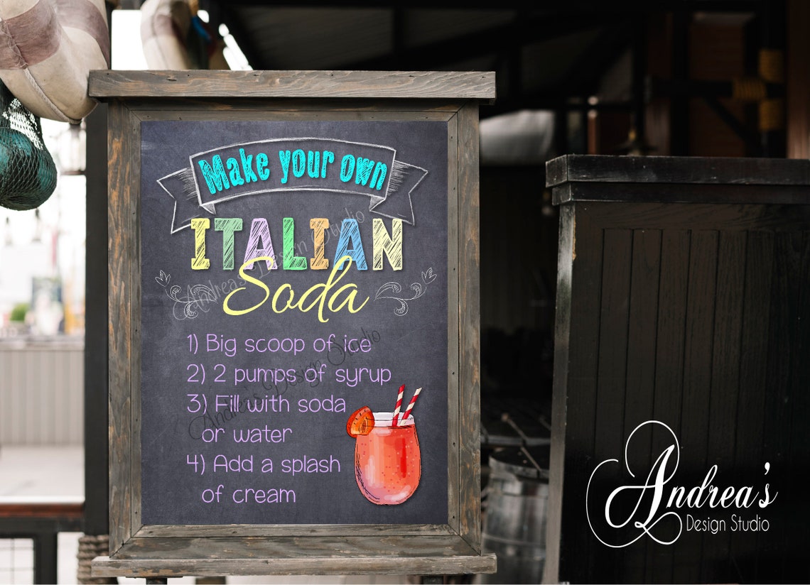Italian Soda Bar Sign Make Your Own Beverage Sign Party - Etsy