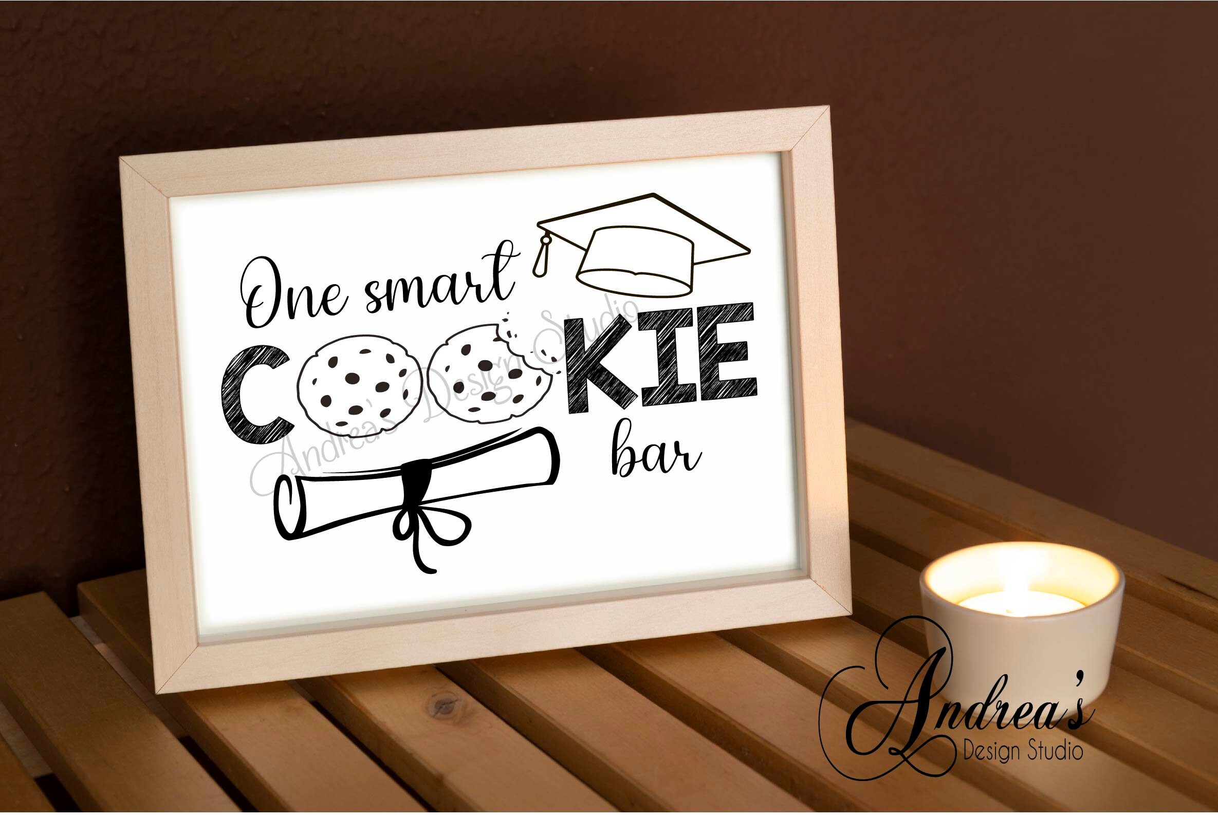One Smart Cookie Bar Sign, One Smart Cookie Graduation Sign, Graduation ...