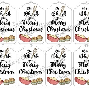 We Whisk You A Merry Christmas Teacher Gift Tags Baking Gift - Etsy