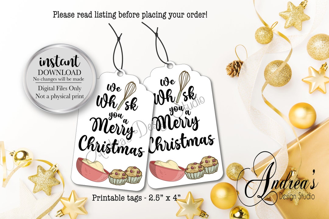 We Whisk You A Merry Christmas Teacher Gift Tags Baking Gift - Etsy