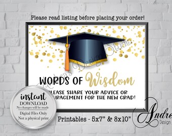 Words of Wisdom Graduation Sign - Etsy