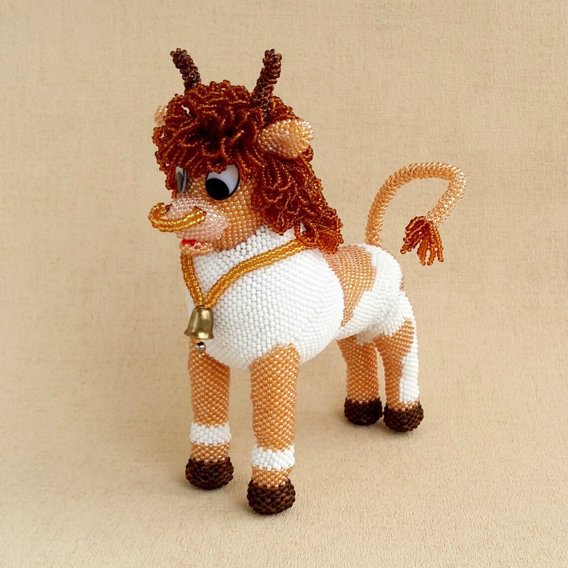 Pattern Bead animal/Tutorial a bull Bead toys How to make a | Etsy