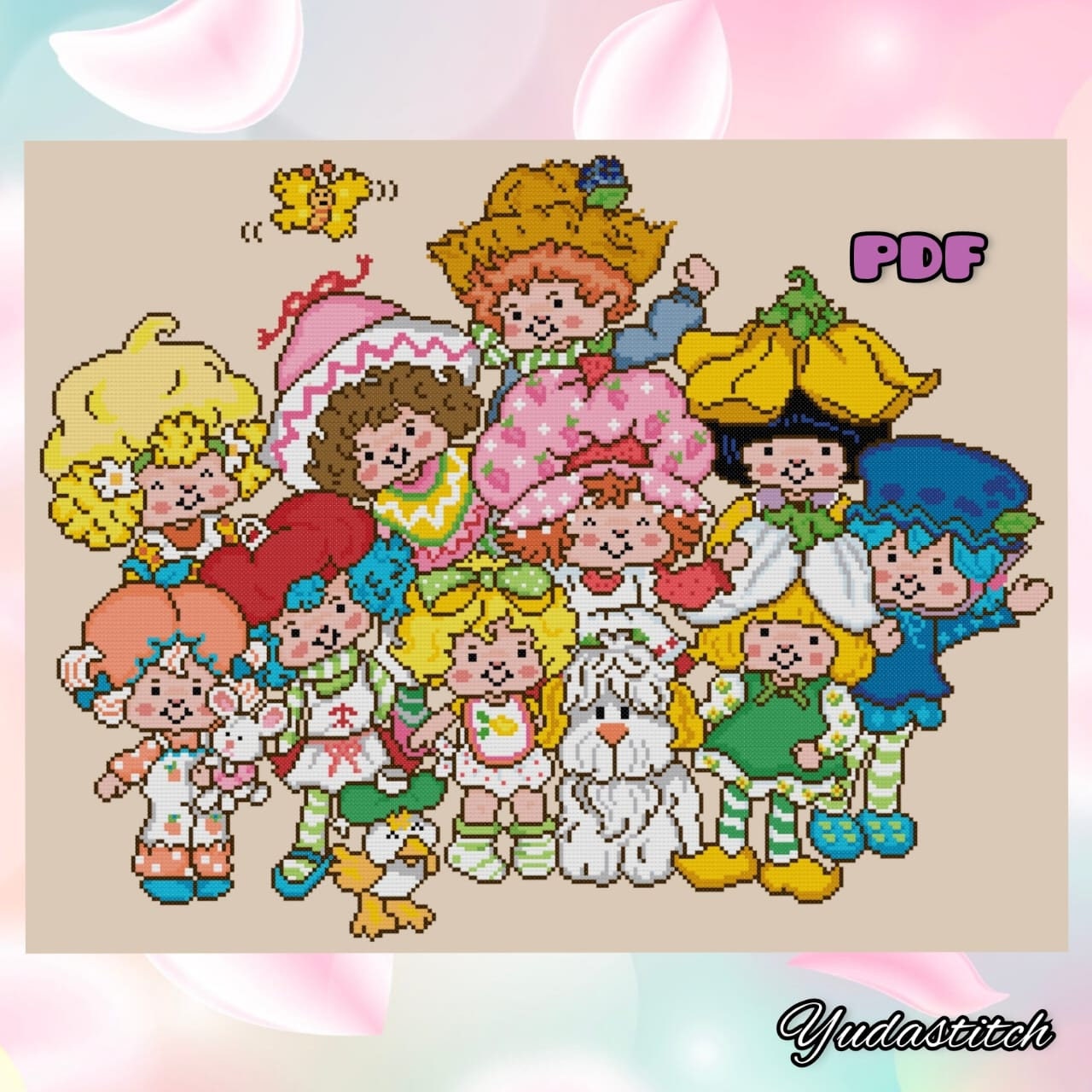 Classic Strawberry Shortcake Cutie Cross Stitch PDF Pattern Chart - Etsy