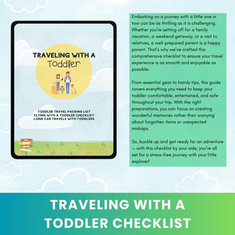 Traveling With A Toddler Checklist, Printable Toddler Travel Essentials ...