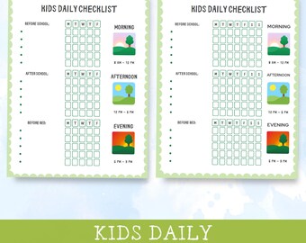 Kids Daily Routine Checklist - Etsy