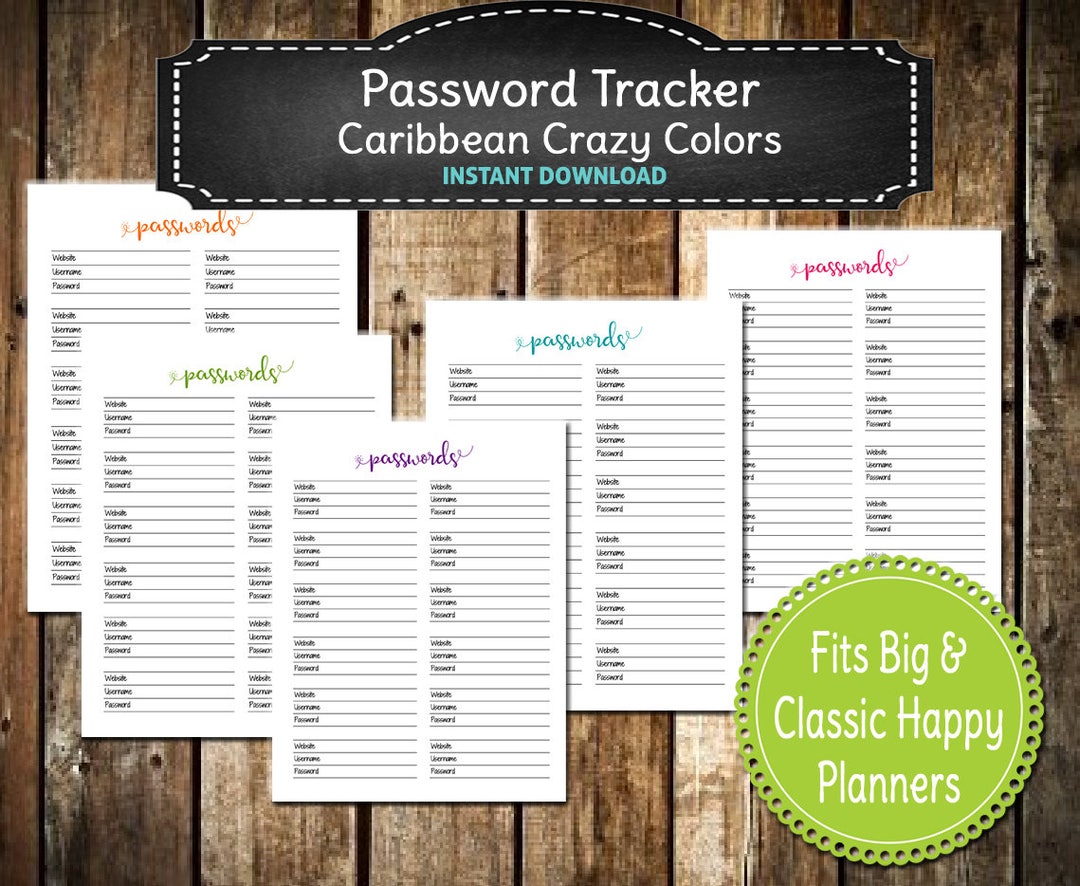 PRINTABLE Password Tracker | Password Log | Password Journal | Letter ...