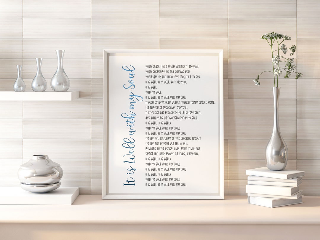 It is Well With My Soul Print | Christian Hymn Lyrics (digital Download ...