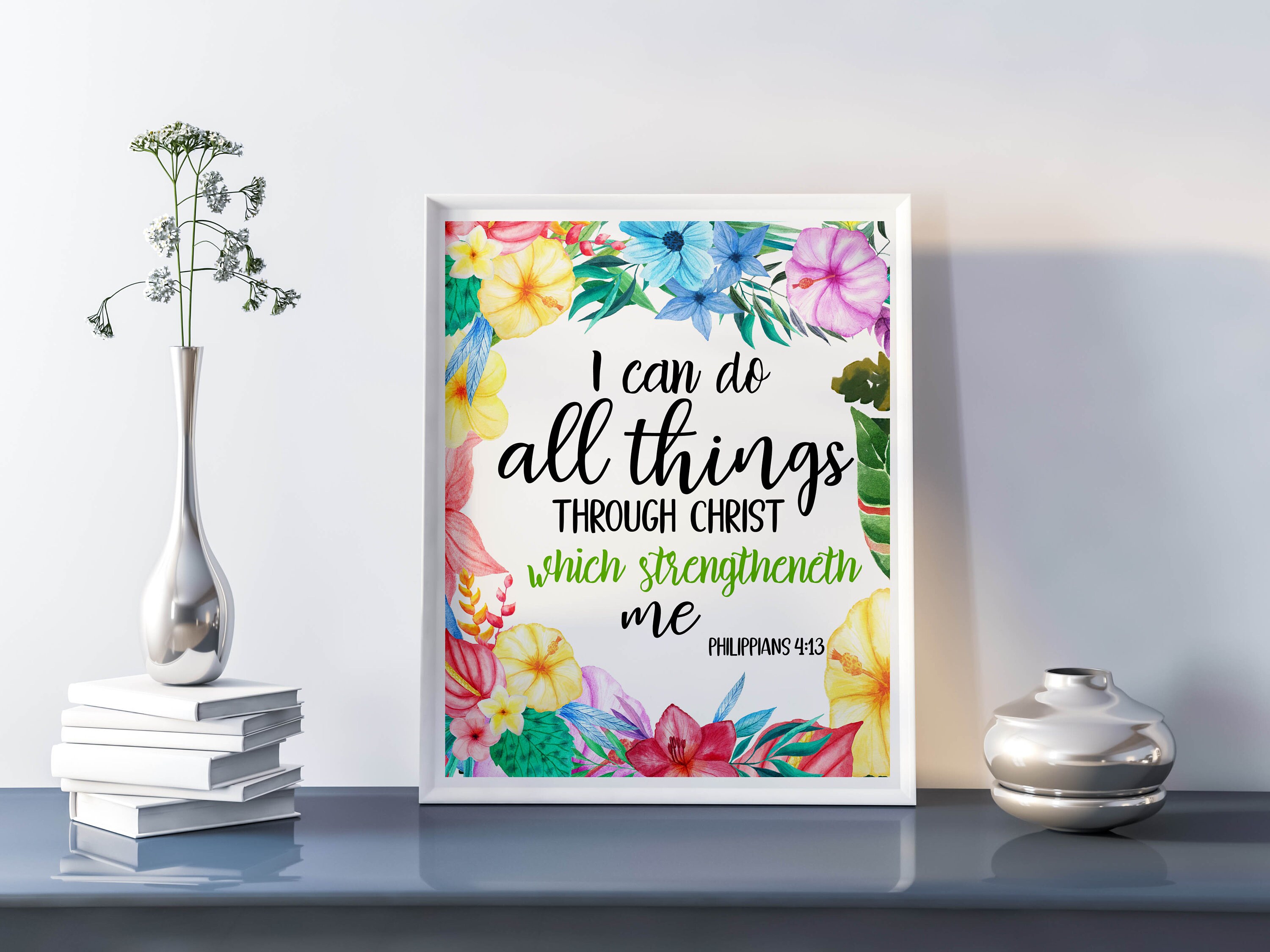WALL ART | Printable Bible Verse | I Can Do All Things Through Christ ...