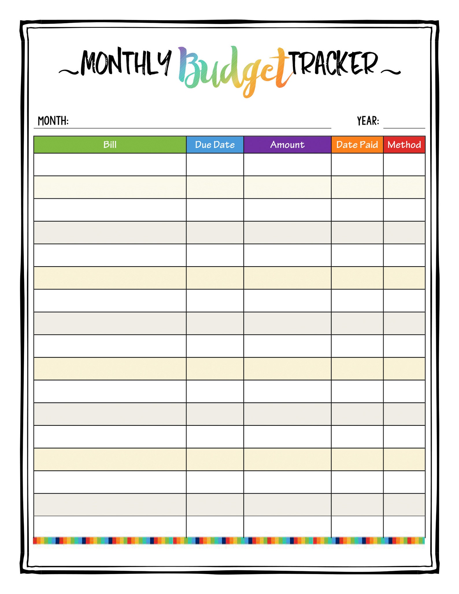PRINTABLE Monthly Budget Planner Finance Bundle / Bill Payment Savings ...