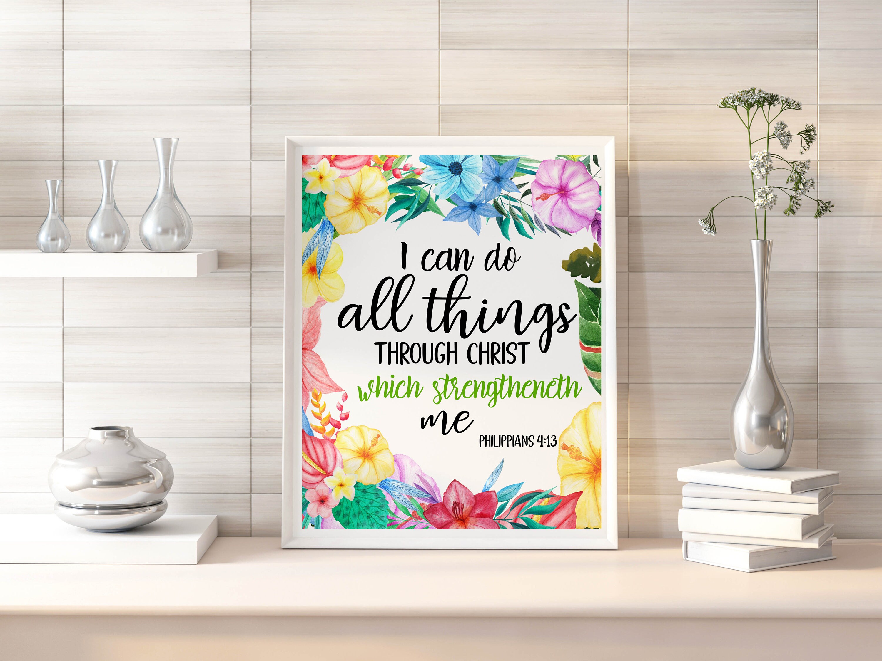 WALL ART | Printable Bible Verse | I Can Do All Things Through Christ ...