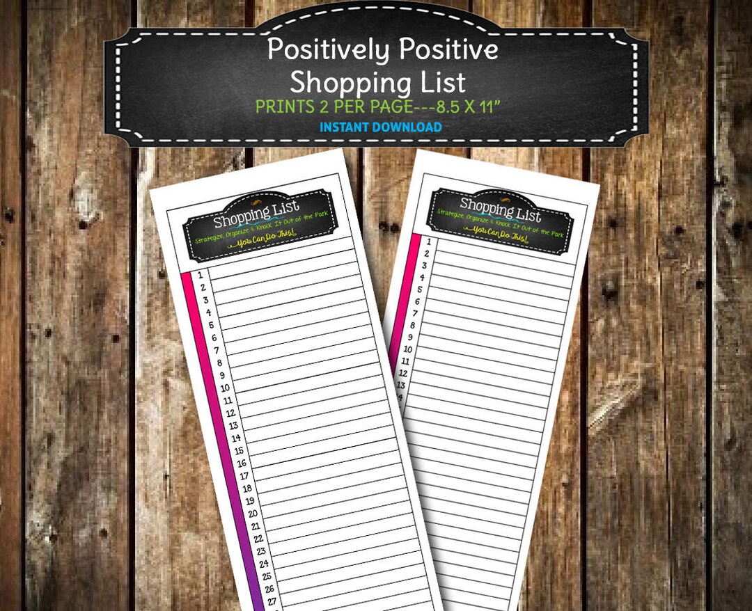 Colorful Pink / Purple PRINTABLE Shopping List / Meal Planner / Grocery ...