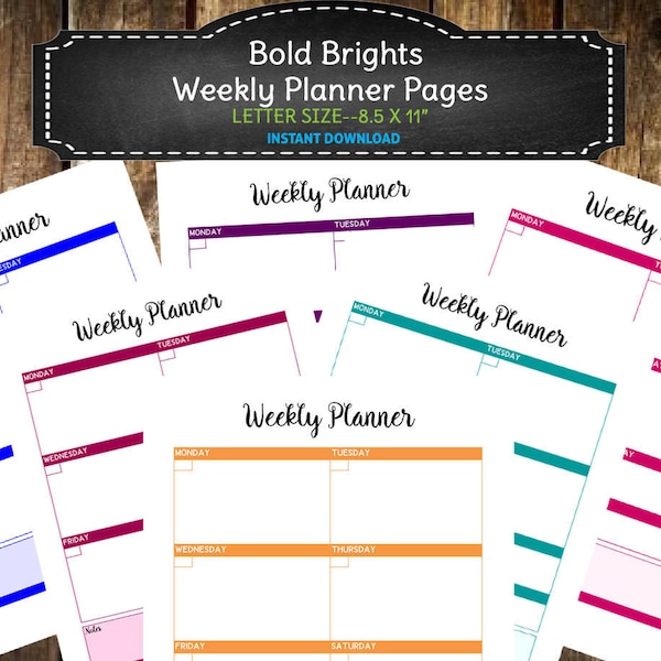 Monthly Undated Planner Sunday Start Date Letter Size Printable Big ...