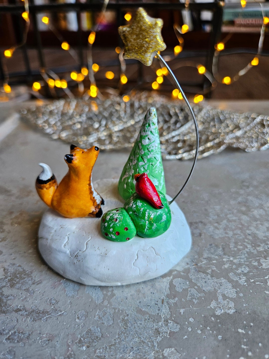 Clay Fox Sculpture, Clay Stargazing Fox, Clay Handmade Fox, Ceramic ...