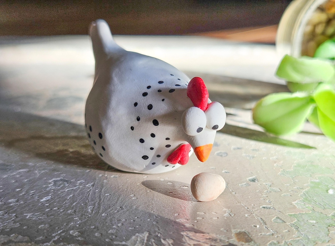 Polymer Clay Chicken, Clay Chicken Figurine, Handsculpted Chicken ...