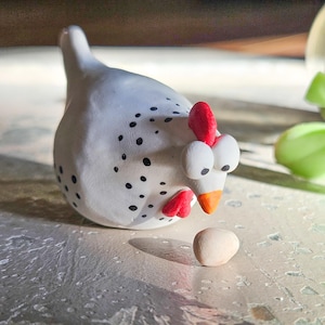 Polymer Clay Chicken, Clay Chicken Figurine, Handsculpted Chicken ...