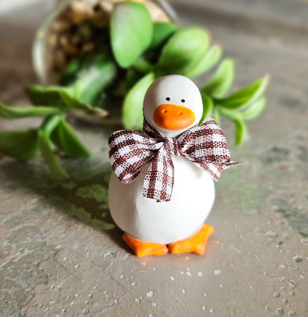 Polymer Clay Duck, Cute Clay Duck Figurine, Handsculpted Duckling, Cute Clay Goose, Goose Totem ...