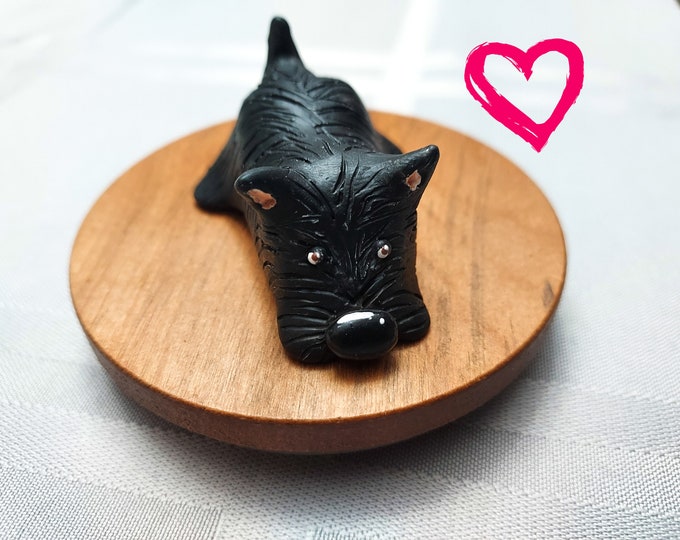 Polymer Clay Dog, Cute Clay Scottie, Handmade Clay Animal, Clay ...