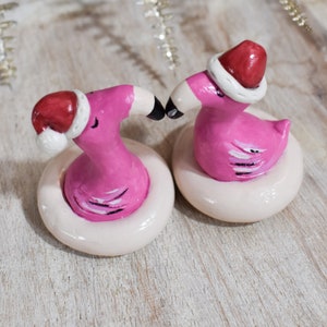 Polymer Clay Animal, Clay Flamingo Figurine, Flamingo Collectible, Hand ...