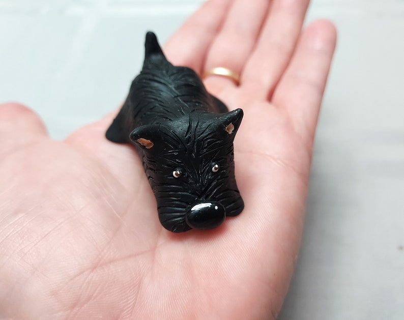 Polymer Clay Dog Cute Clay Scottie Handmade Clay Animal - Etsy