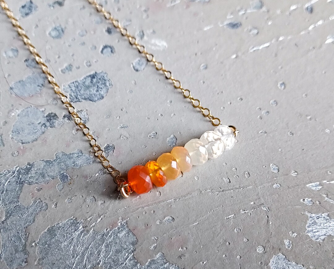 Fall Layering Necklace , Ombre Fall Necklace, Ombre Gemstone Necklace ...