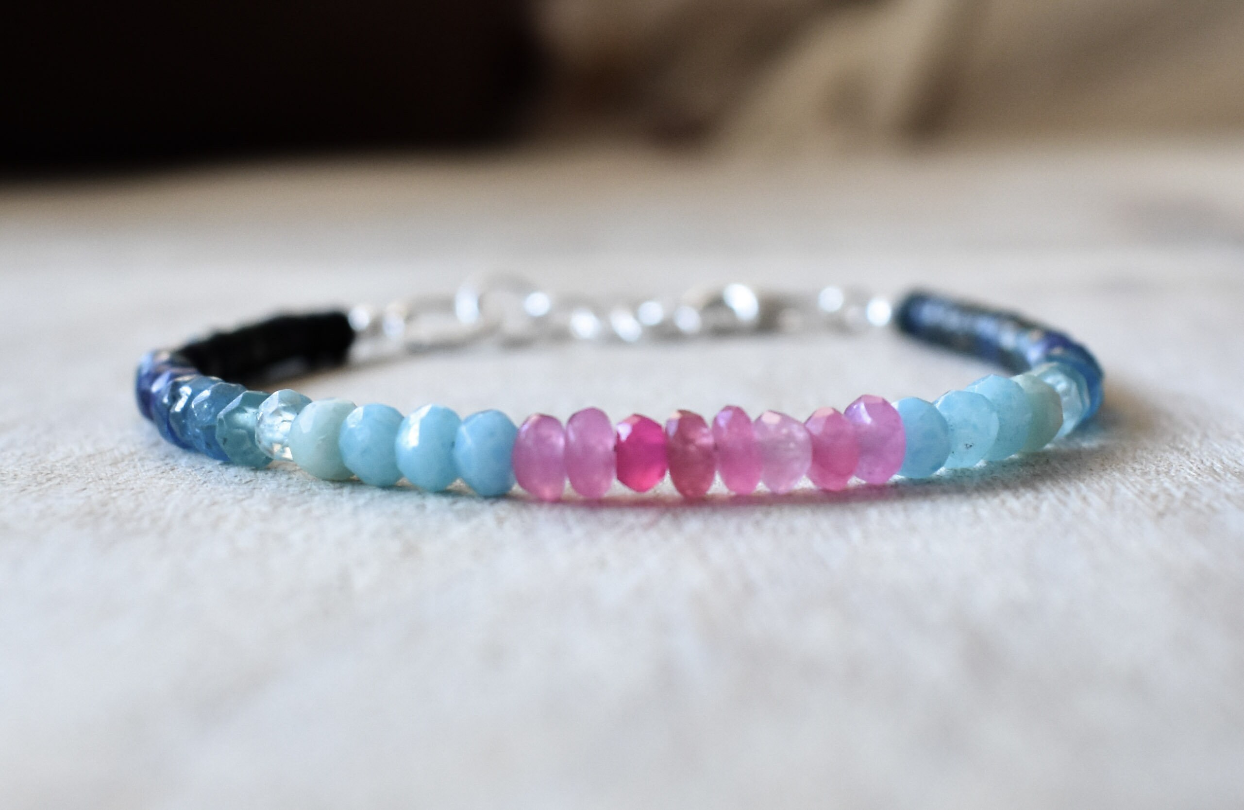 Ombre Necklace Ombre Stone Multicolor Gemstone Pink Blue - Etsy