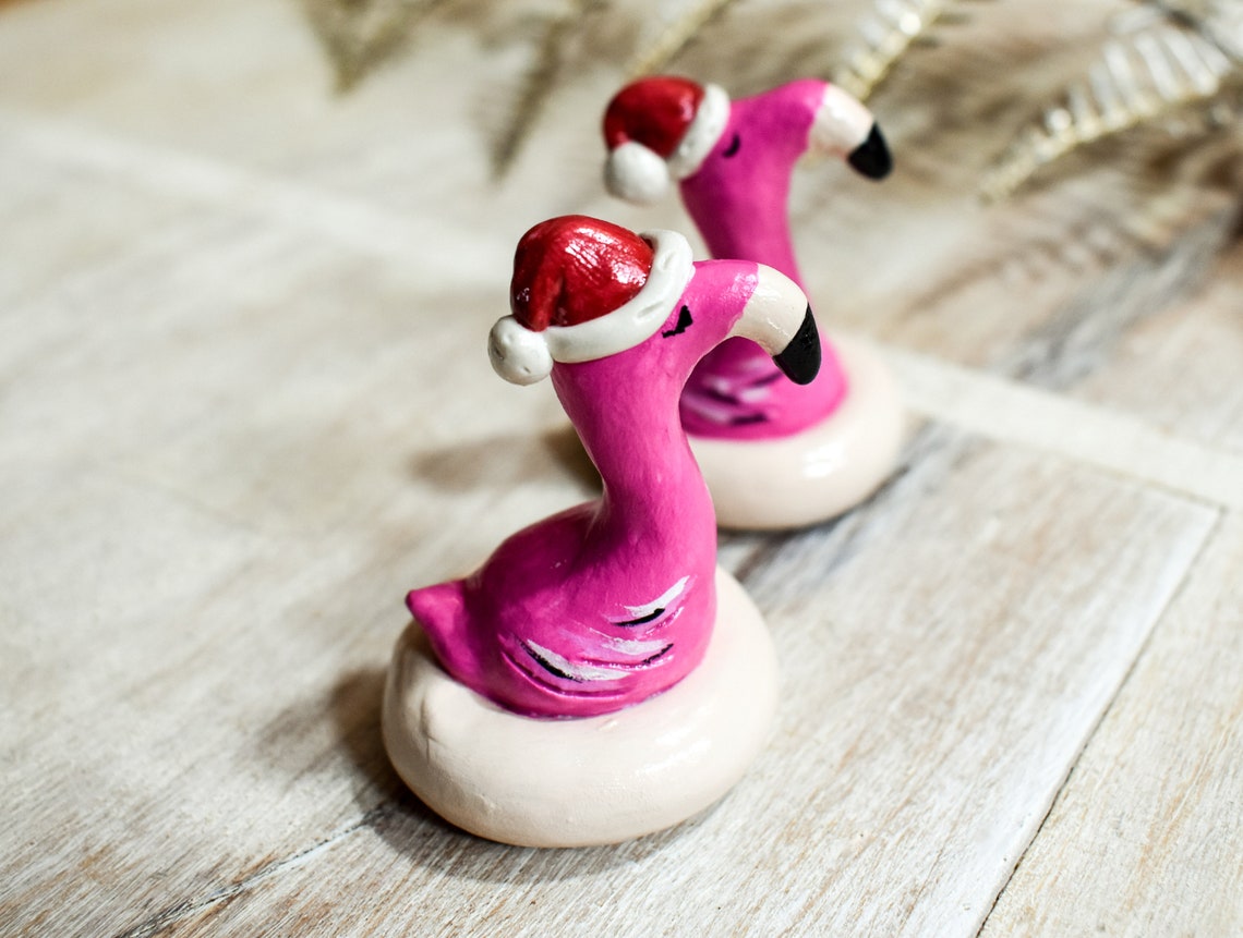Polymer Clay Animal Clay Flamingo Figurine Flamingo - Etsy