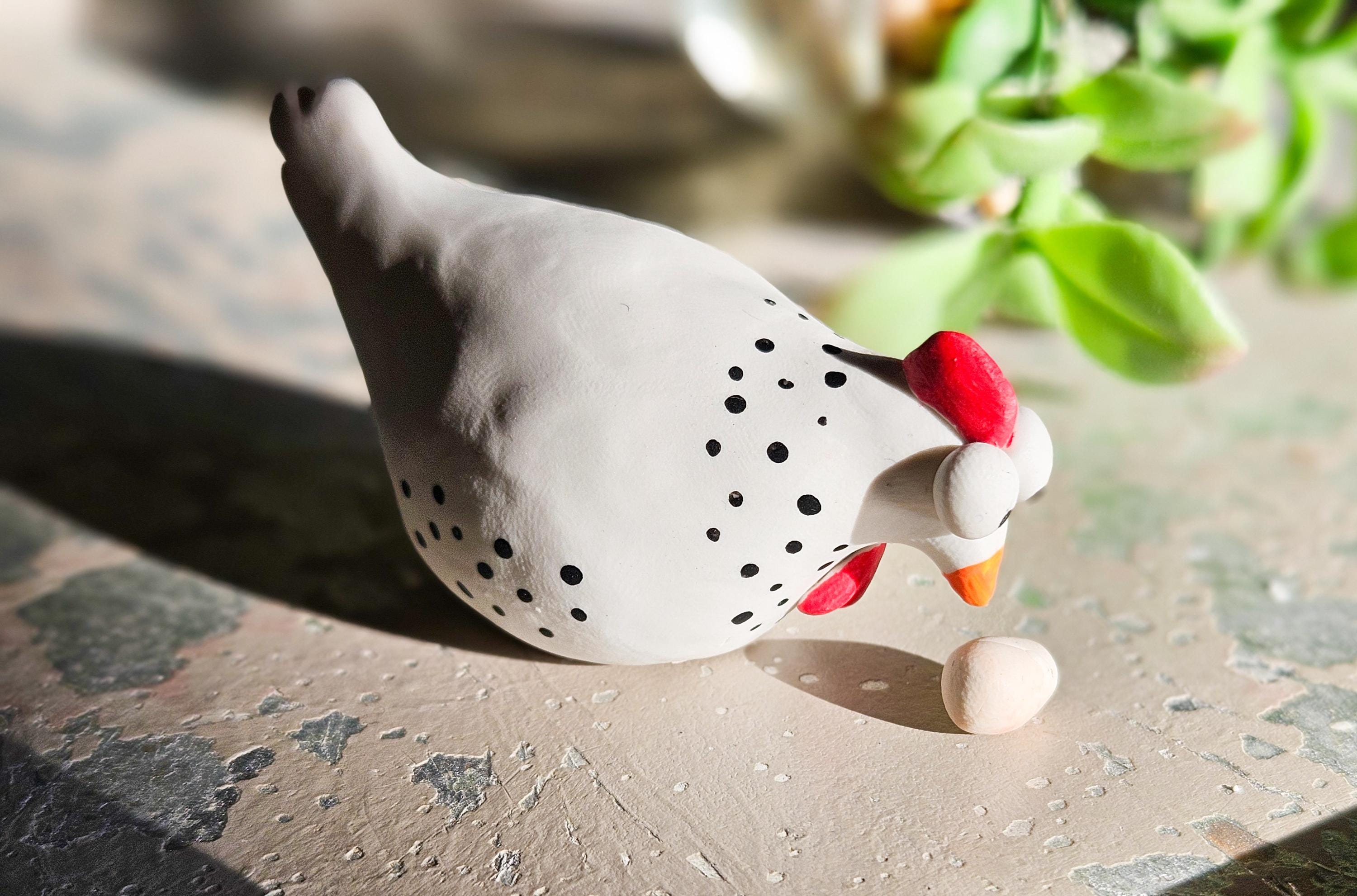 Polymer Clay Chicken, Clay Chicken Figurine, Handsculpted Chicken ...